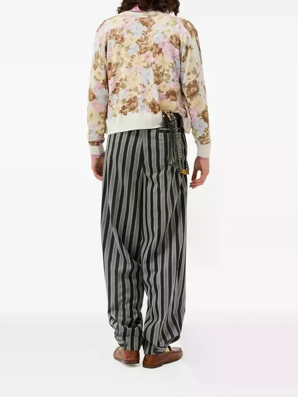 Versace Pinstripe Wool Oversized Pants