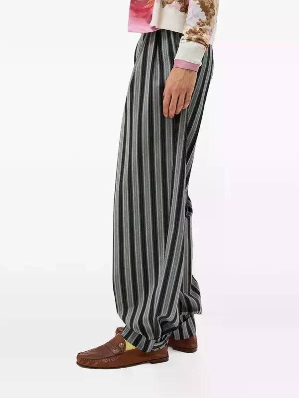 Versace Pinstripe Wool Oversized Pants