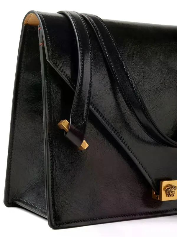 Versace Severine Leather Shoulder Bag - Black