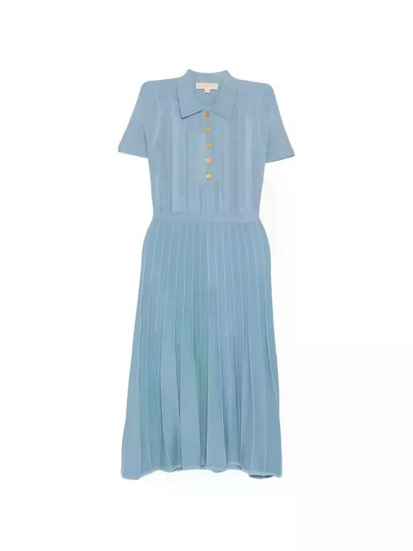 Michael Kors Polo-collar Ribbed-knit Midi Dress
