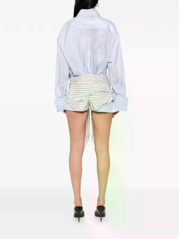 Attico Striped Shirt Dress With Knot Detail
