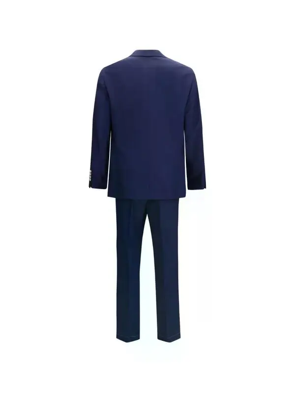 Brunello Cucinelli Button Wool Suit - Blue