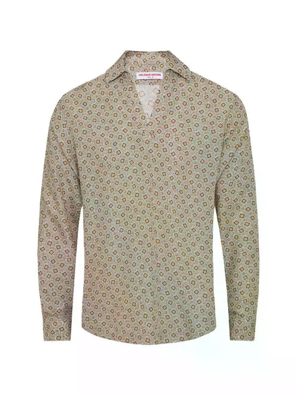 Orlebar Brown Ridley Patterned V-neck T-shirt - Neutrals