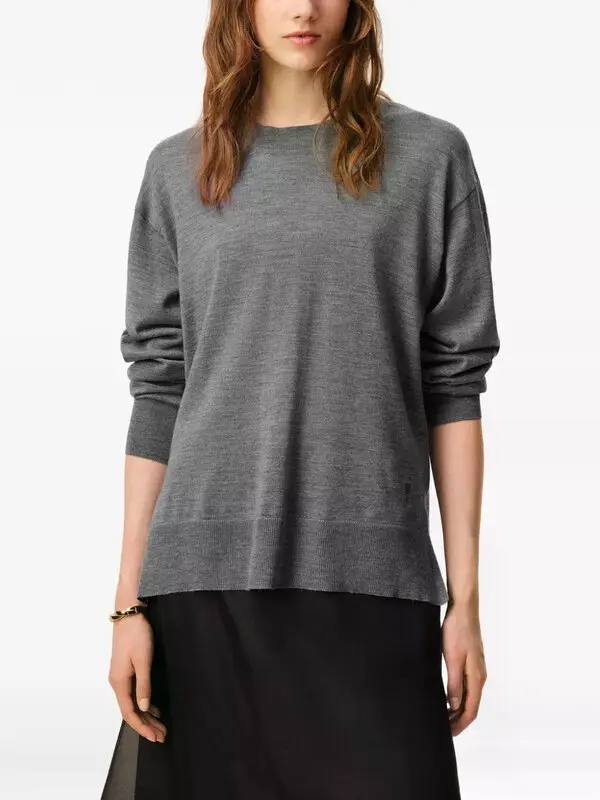 AMI Paris De Coeur Crewneck Sweater - Grey