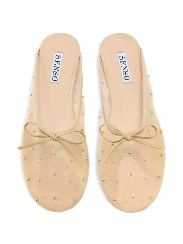 Senso Connor Studded Bow Mules - Neutrals