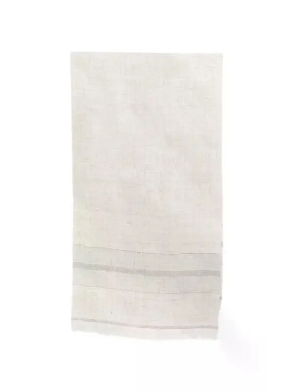Zegna Striped Fringe Scarf - Neutrals