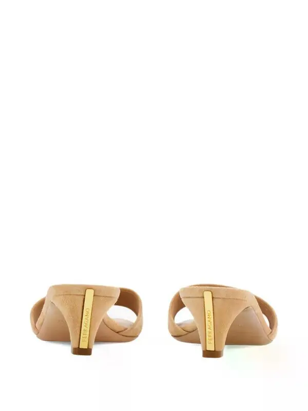 FERRAGAMO 40mm Toe Strap Heeled Sandals - Neutrals