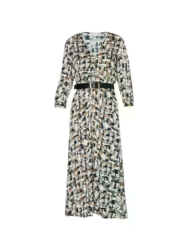 Liu Jo Print Belted Midi Dress