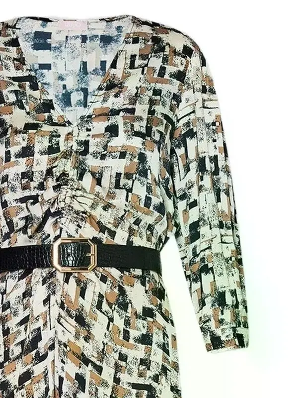 Liu Jo Print Belted Midi Dress