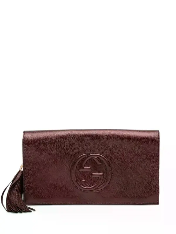 Gucci Metallic Leather Soho Disco Clutch