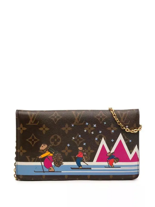 LOUIS VUITTON 2018 Monogram Christmas Animation Pochette - Brown
