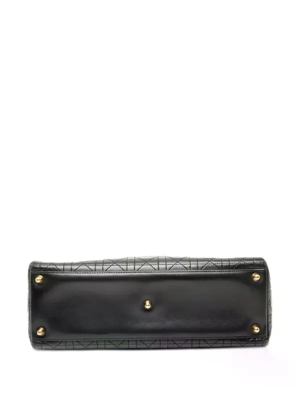 Dior 1997 Lambskin Cannage Lady Satchel - Black