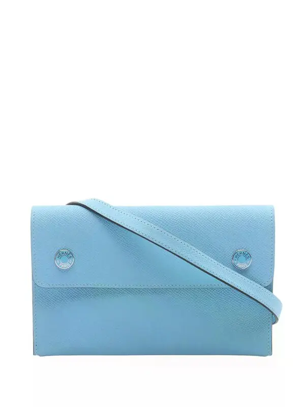 Hermès 2023 Epsom Hermesnap Wallet On Strap - Blue