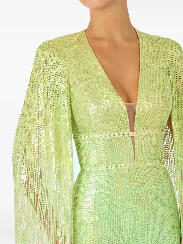 Jenny Packham Sequin Embellished Maxi Dress - Green | Editorialist