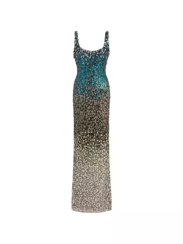 Jenny Packham Decora Sequin-embellished Dress - Silver