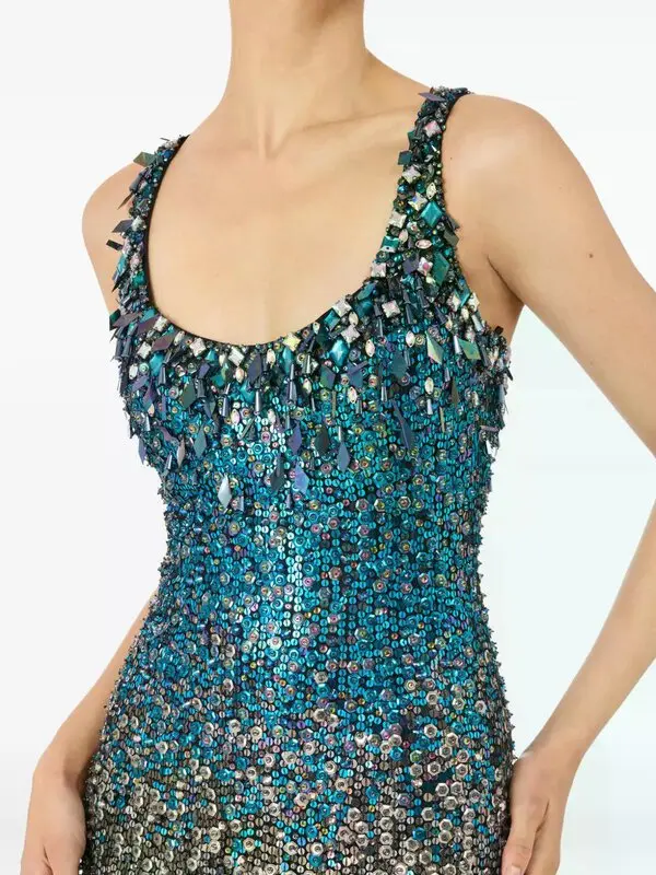Jenny Packham Decora Sequin-embellished Dress - Silver