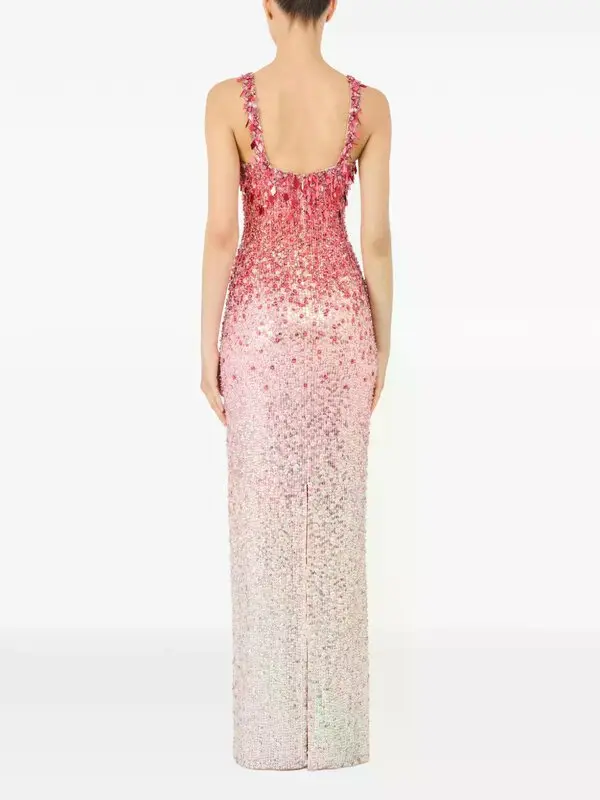 Jenny Packham Sleeveless Sequined Maxi Dress