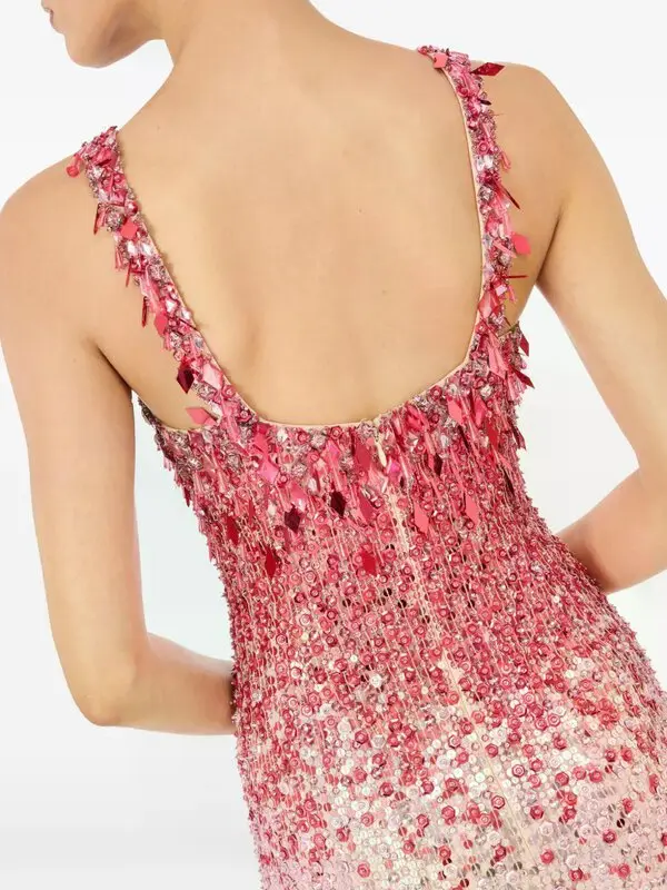 Jenny Packham Sleeveless Sequined Maxi Dress