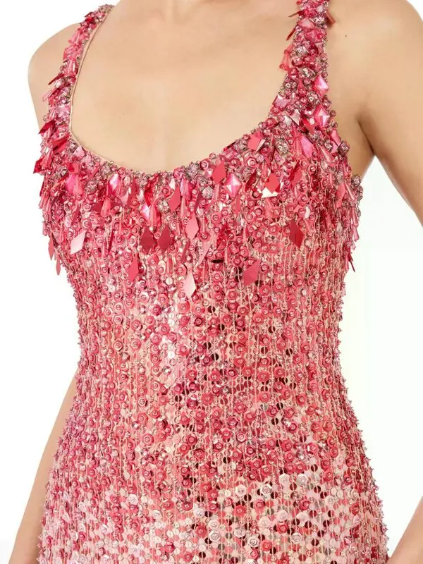 Jenny Packham Sleeveless Sequined Maxi Dress