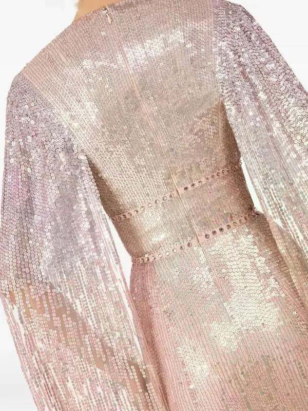 Jenny Packham Sequin Embellished Maxi Dress - Pink