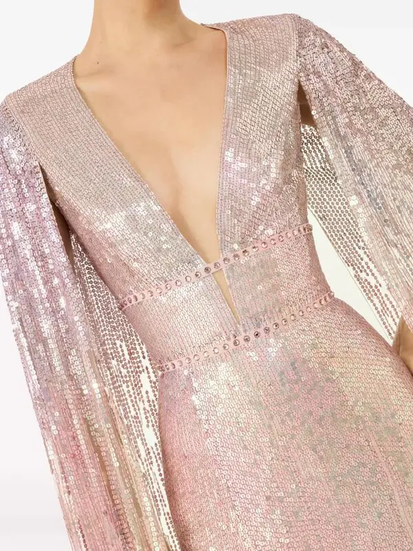 Jenny Packham Sequin Embellished Maxi Dress - Pink