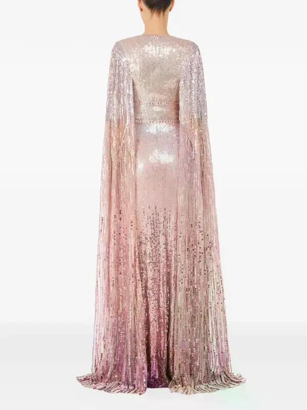 Jenny Packham Sequin Embellished Maxi Dress - Pink