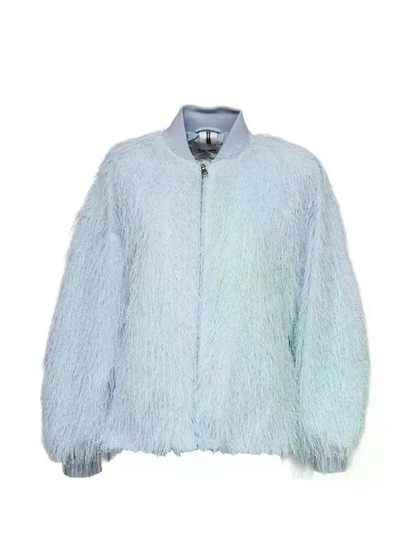 SWORD 6644 Fringed Zip-up Bomber Jacket