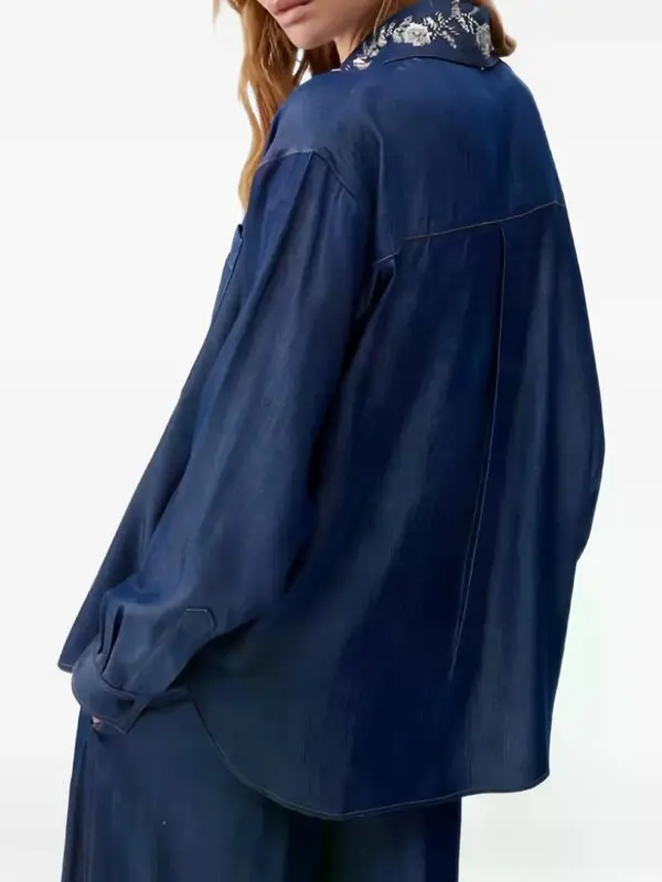Liu Jo Denim Shirt With Detachable Collar