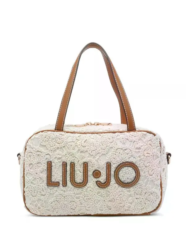 Liu Jo Medium Bowling Bag With Lace Detailing - Neutrals