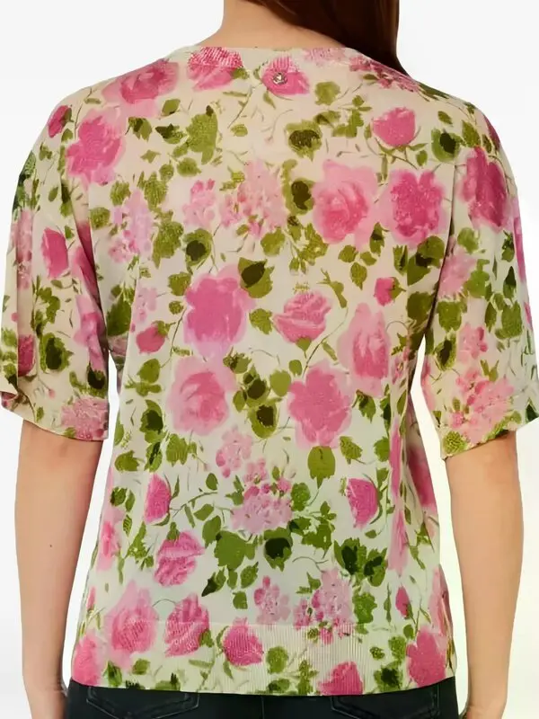 Liu Jo Floral Crew-neck Top - Neutrals