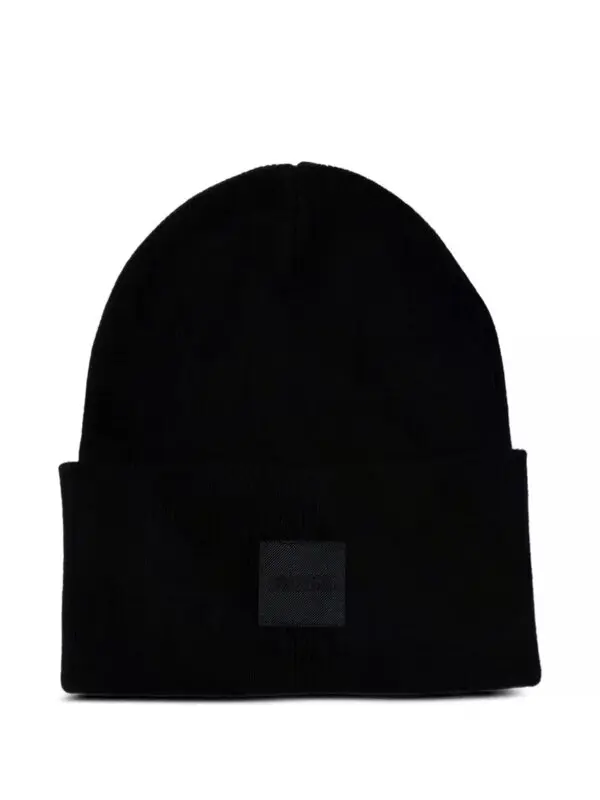 BOSS Logo-patch Beanie - Black