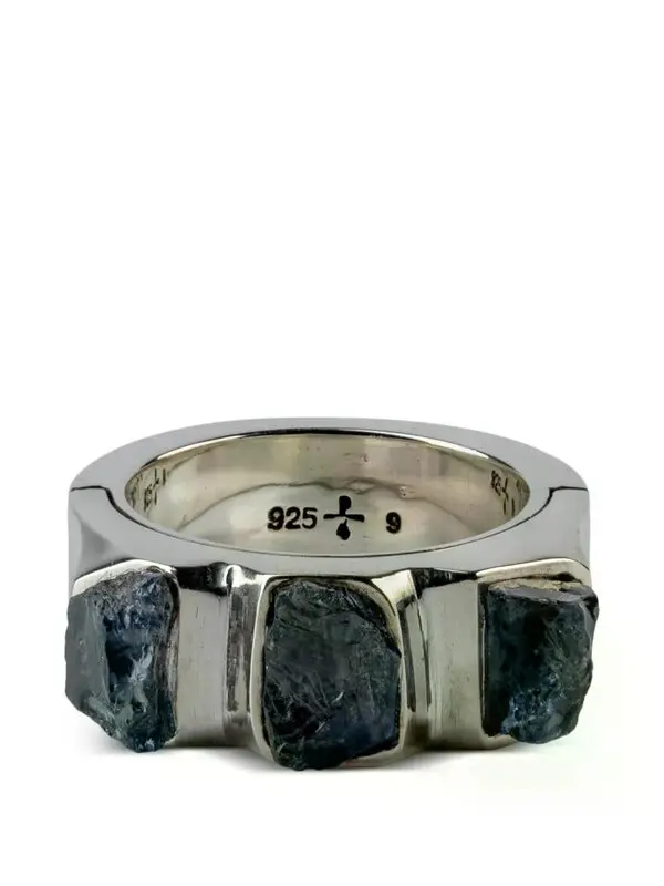 PARTS OF FOUR Sistema Terrestrial Surfaced Tanzanites Ring - Silver