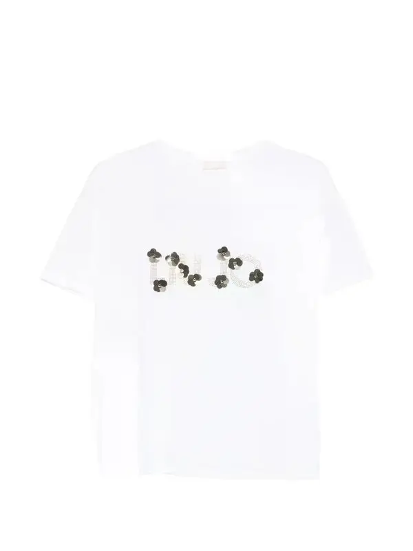 Liu Jo Floral-embellished T-shirt - White