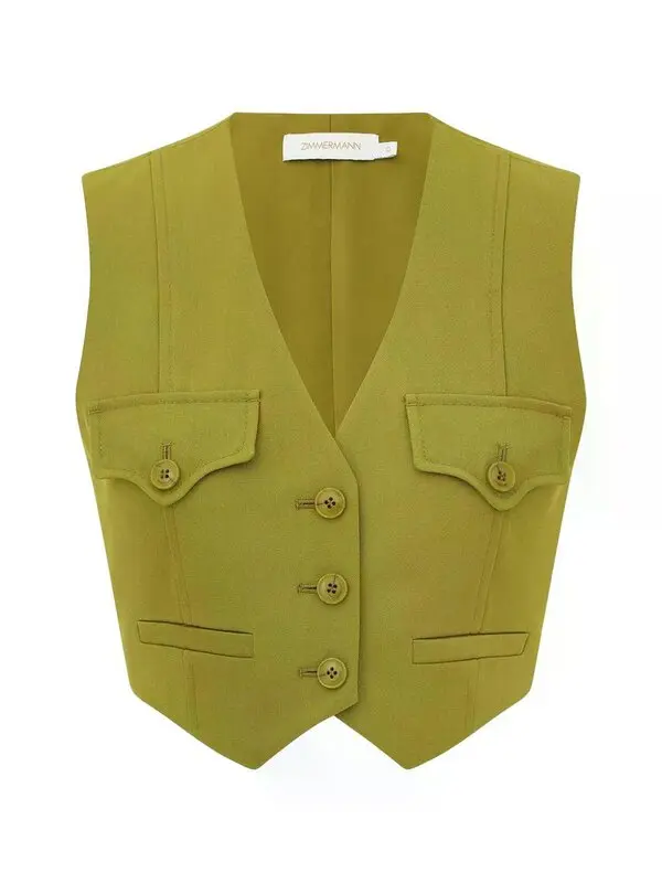 Zimmermann Button-fastening Multi-pocket Waistcoat - Green