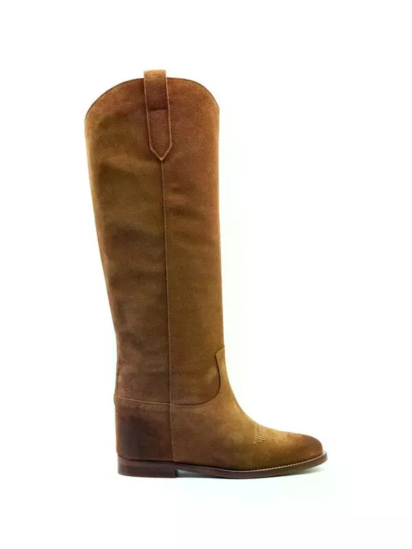 VIA ROMA 15 Stitching Knee-high Boots - Brown