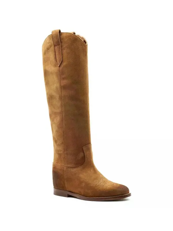 VIA ROMA 15 Stitching Knee-high Boots - Brown