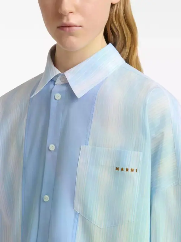 Marni Striped Panel Shirt - Blue
