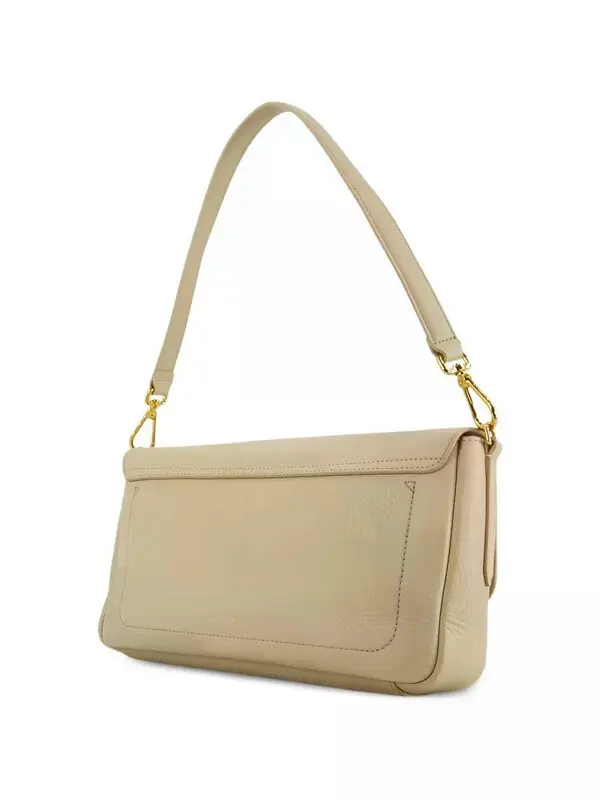 COCCINELLE Grained Texture Shoulder Bag With Turn Lock - Neutrals