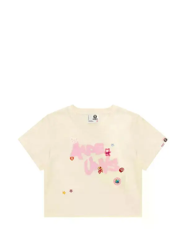 AAPE BY *A BATHING APE Printed Cropped T-shirt - Neutrals