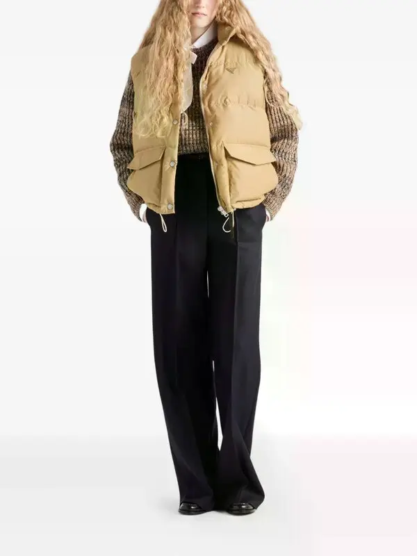 Prada Padded Down Vest - Neutrals