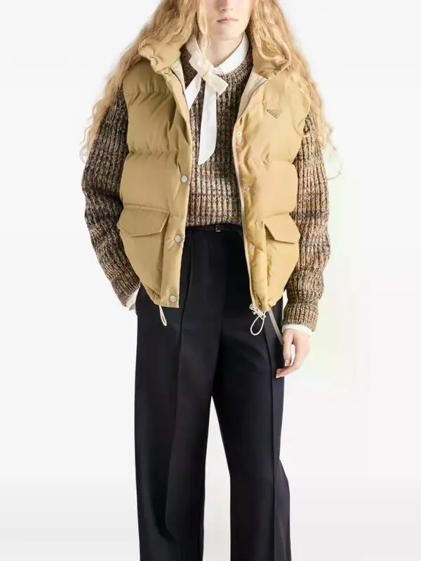 Prada Padded Down Vest - Neutrals