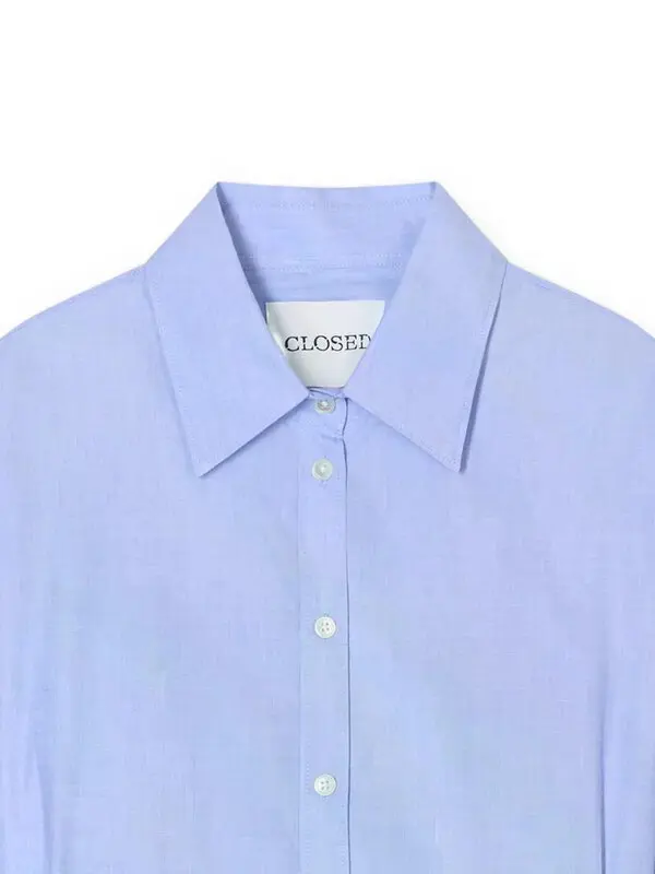 Closed Long-sleeve Shirt With Waist-ties