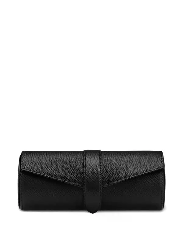 Smythson Panama Watch Jewellery Roll - Black