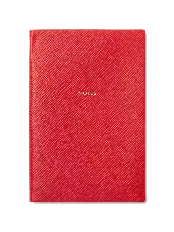 Smythson Chelsea Panama Leather Notebook - Red
