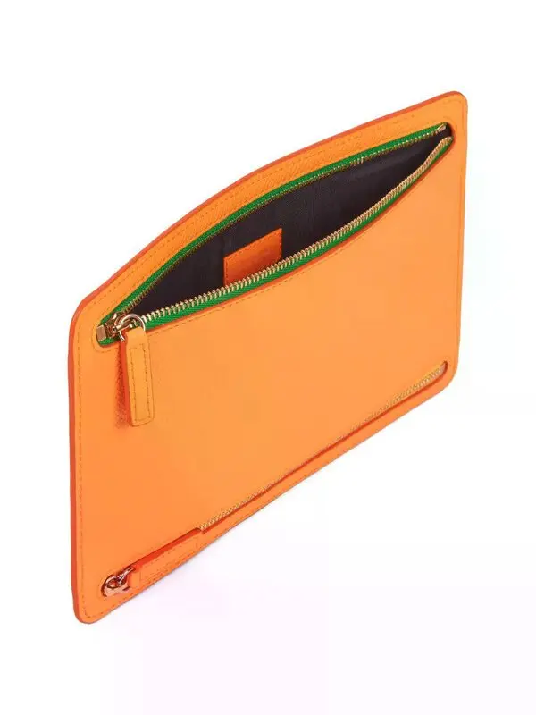 Smythson Panama Multi-zip Case - Orange