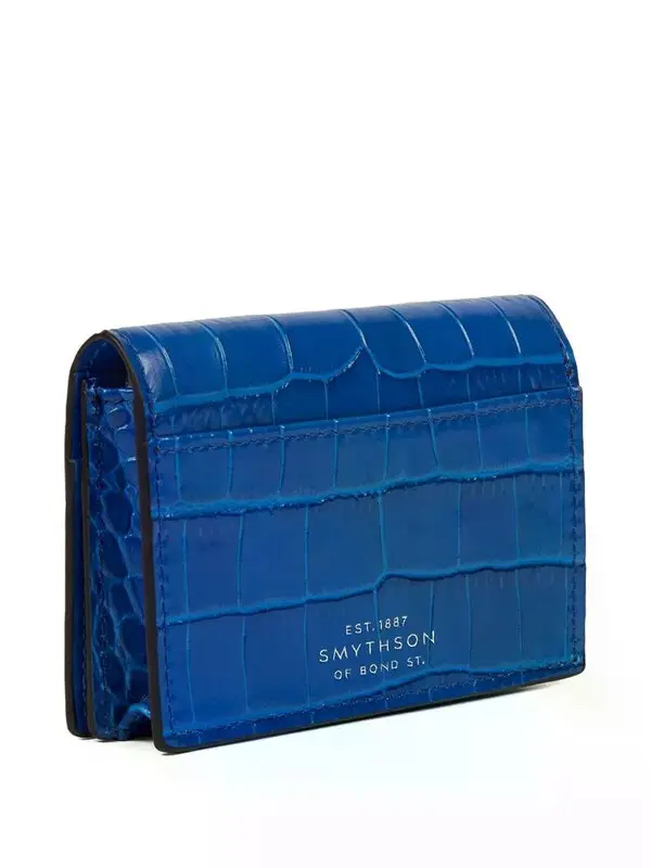 Smythson Mara Snap-closure Cardholder - Blue