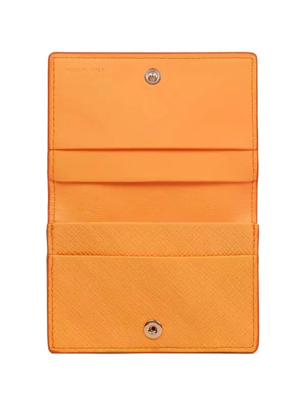 Smythson Panama Snap-closure Folded Card Case - Orange