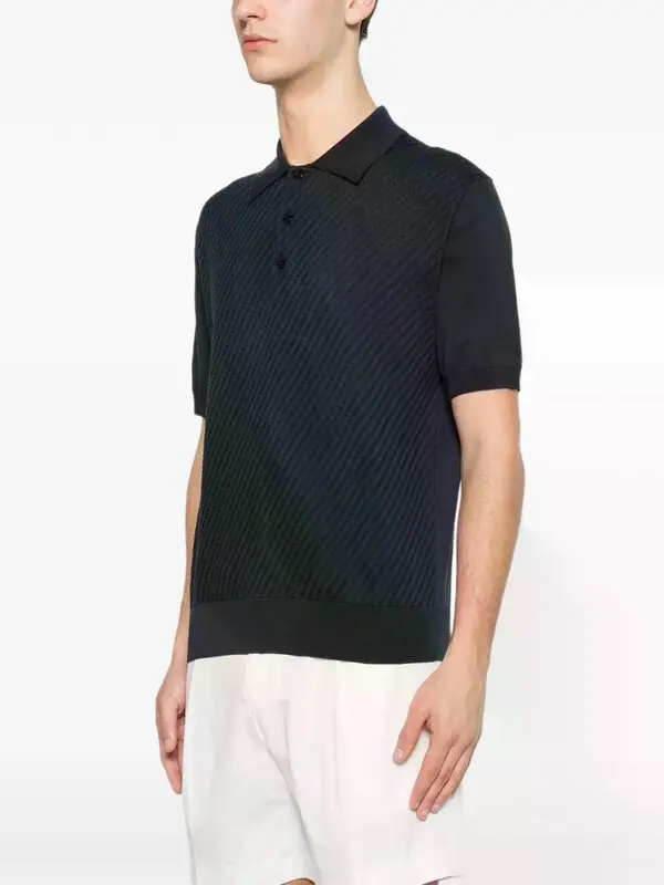 Canali Textured Polo Shirt