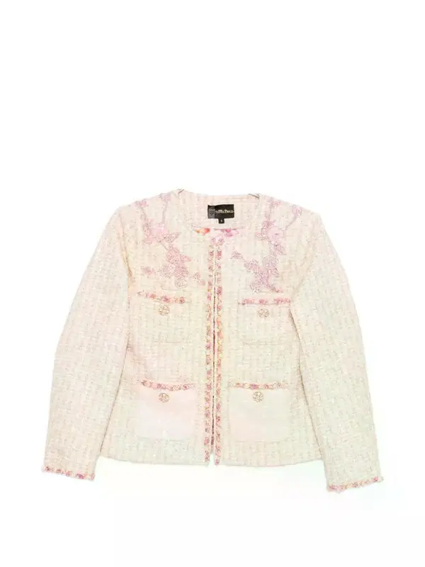 MINIME Floral Embroidered Pocket Jacket - Neutrals