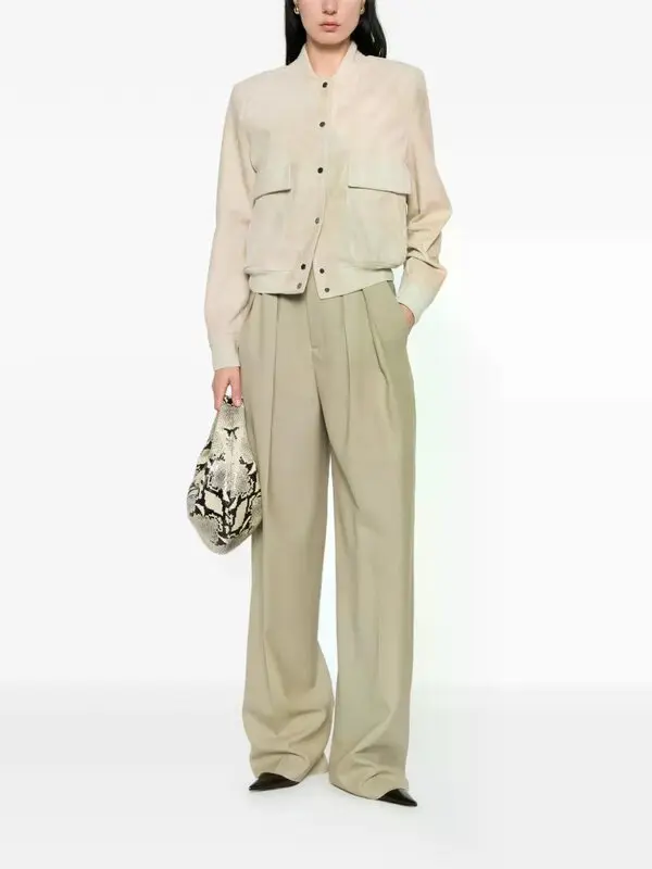 SALVATORE SANTORO Flap-pocket Buttoned Bomber Jacket - Neutrals